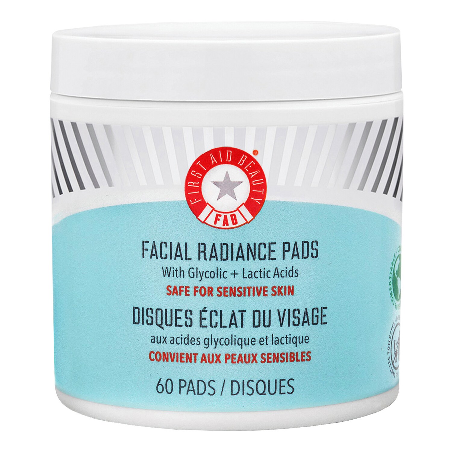 Facial Radiance Pads with Glycolic + Lactic Acids - Dischete First Aid ...