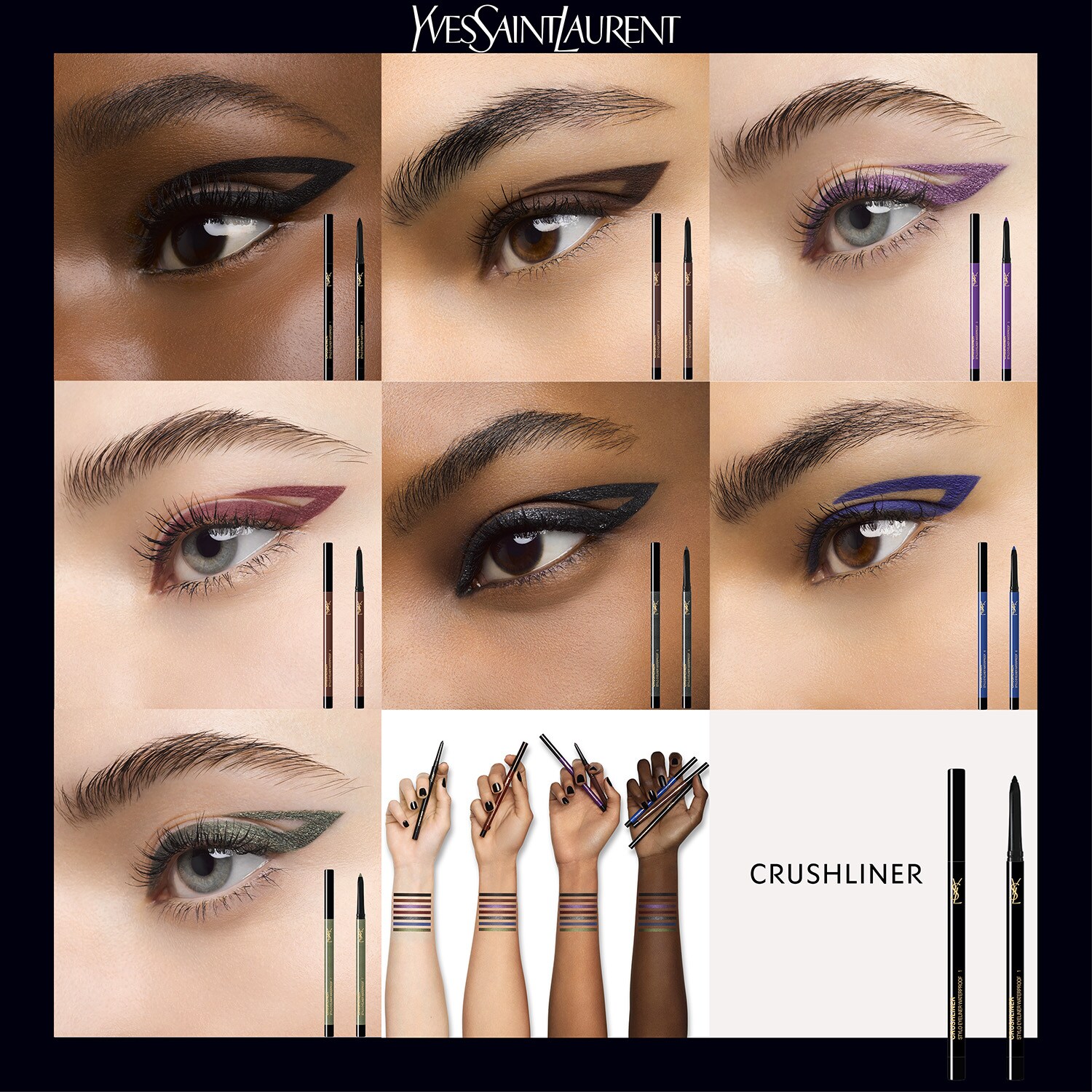 Crushliner Stylo Eyeliner Waterproof - Creion contur ochi Yves Saint ...